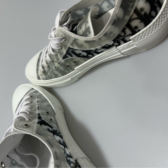 Dior | Shoes | Dior B23 Low Top Sneakers Logo Oblique White Black Mens Eu 46us 3 | Poshmark
